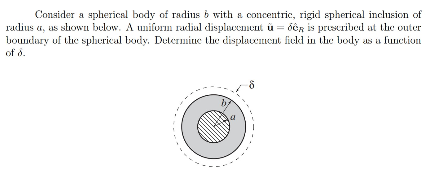 Solved Consider a spherical body of radius b with a | Chegg.com