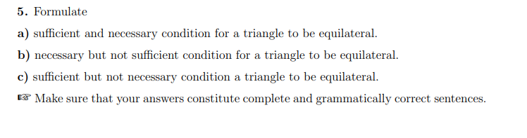 Solved 5. Formulate a) sufficient and necessary condition | Chegg.com