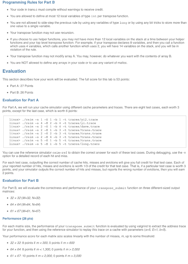 Machine Problem 4: Cache Simulation & Optimization | Chegg.com
