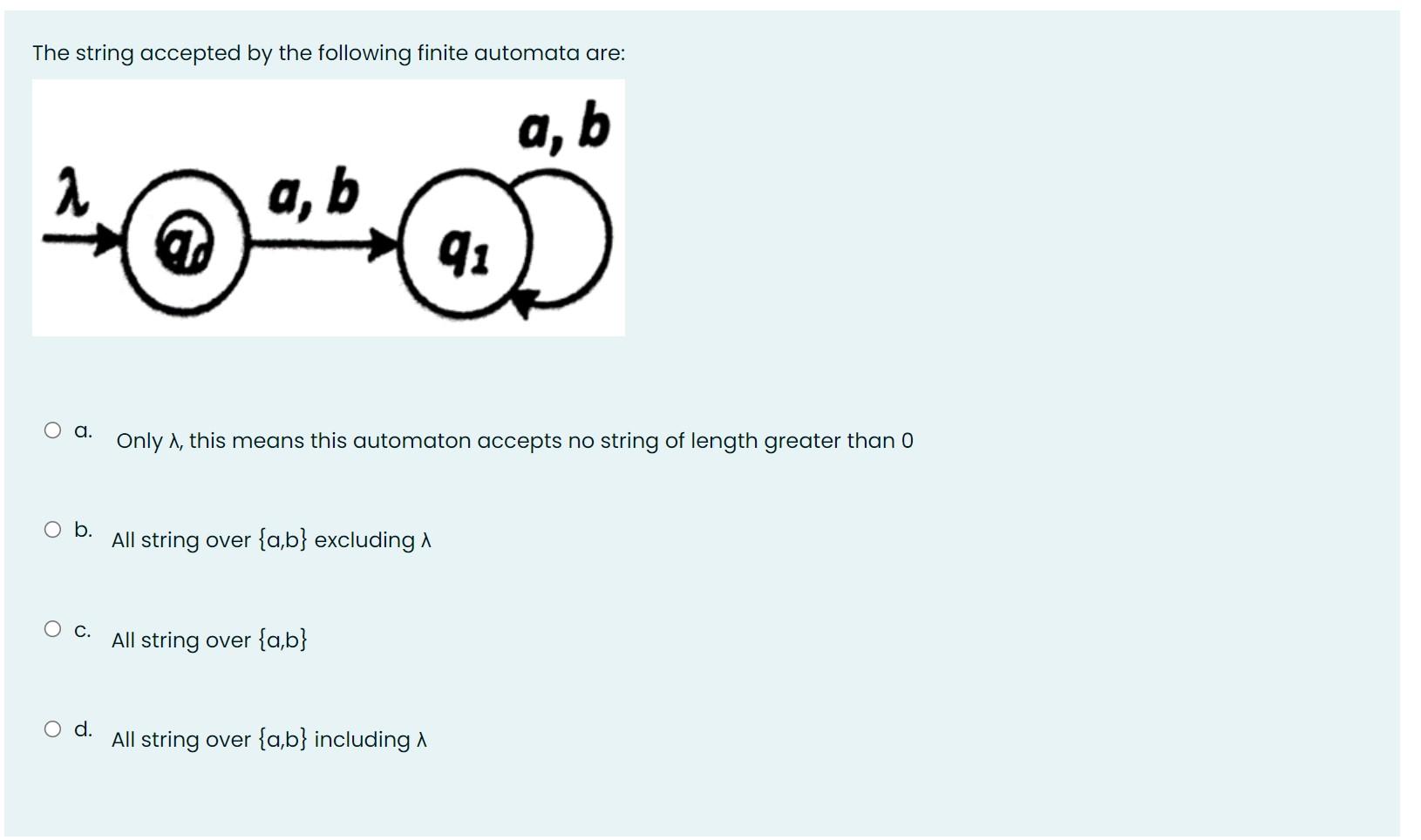 Solved The string accepted by the following finite automata | Chegg.com