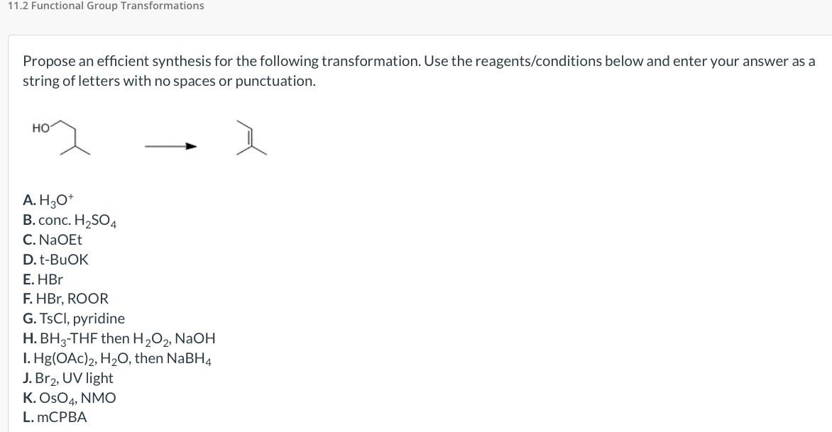 Solved 11.2 Functional Group Transformations Propose an | Chegg.com