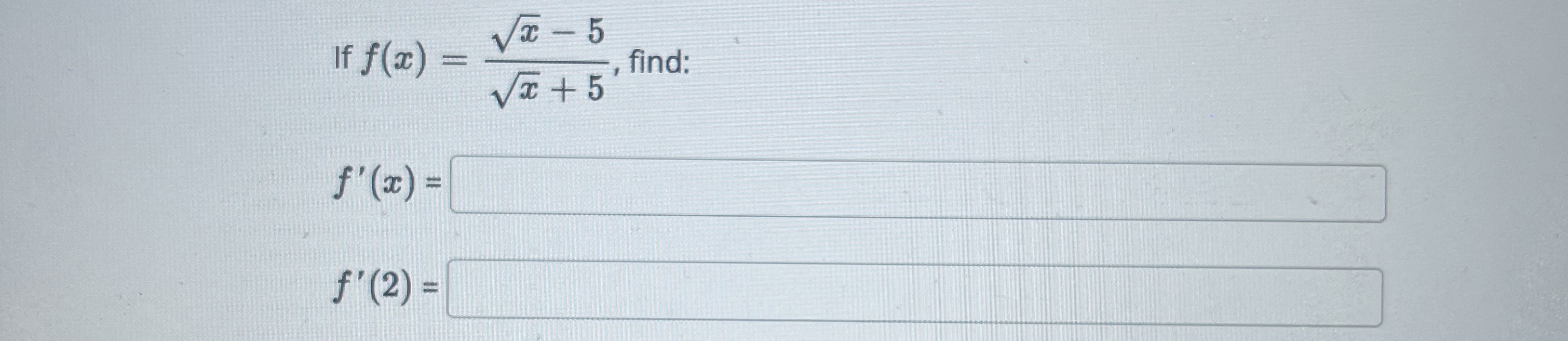 Solved f(x)=x2-5x2+5, ﻿find:f'(x)=f'(2)= | Chegg.com