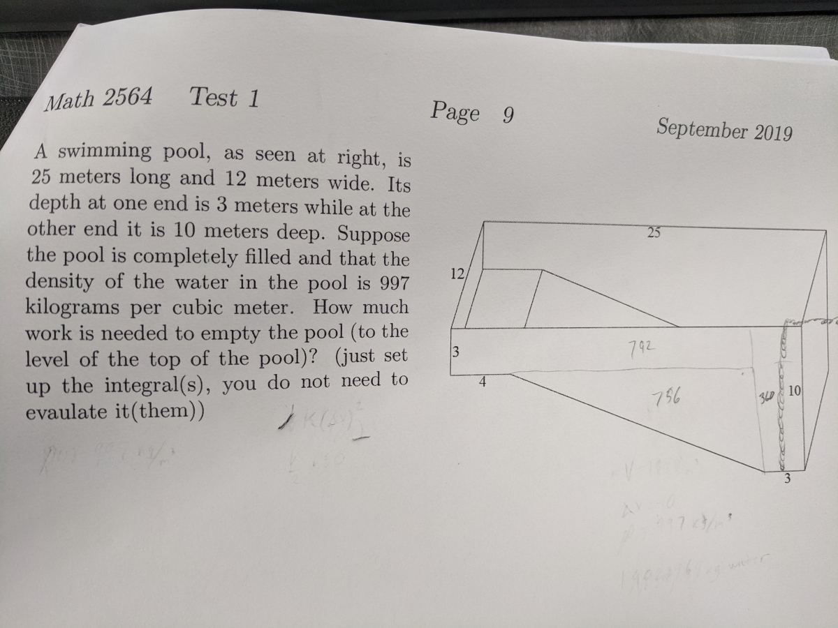 Solved Test 1 Math 2564 Page 9 September 2019 A swimming | Chegg.com