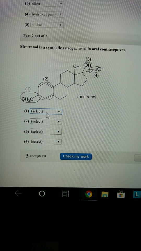 Solved (3) lether (9) [hydrosyl group (5) amine group Part | Chegg.com