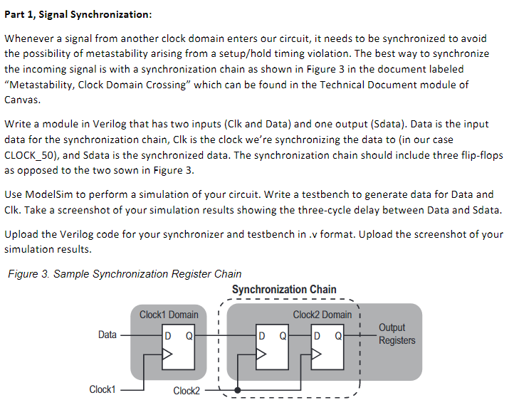 Part 1, Signal Synchronization: Whenever a signal | Chegg.com