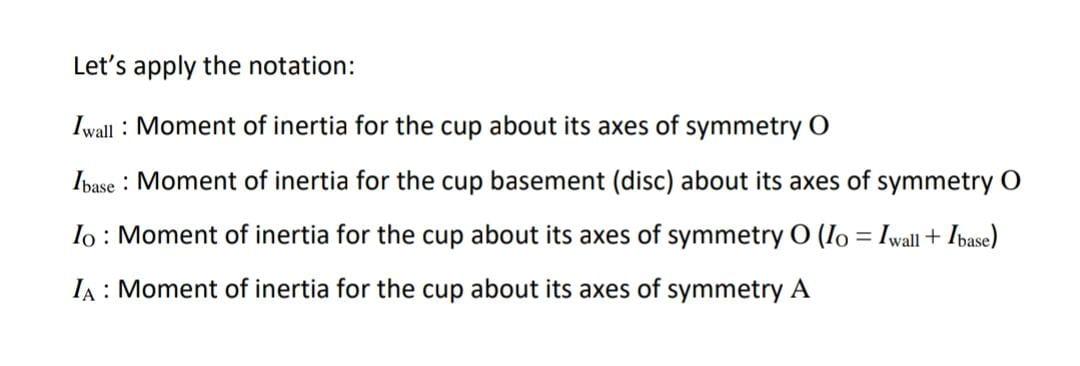 Let's apply the notation: Iwall : Moment of inertia | Chegg.com