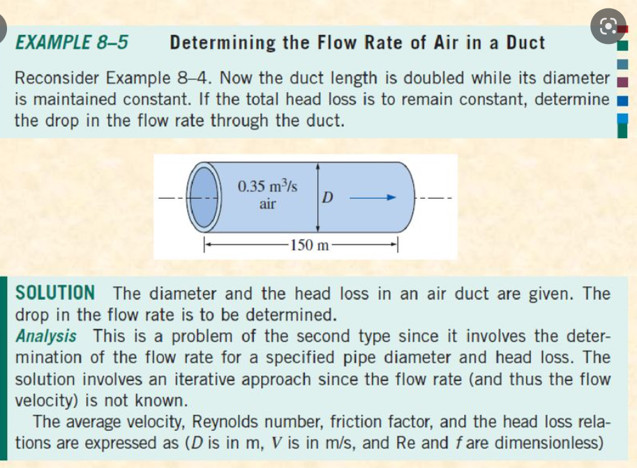 [Solved]: Determining the Diameter of an Air Duct Heated