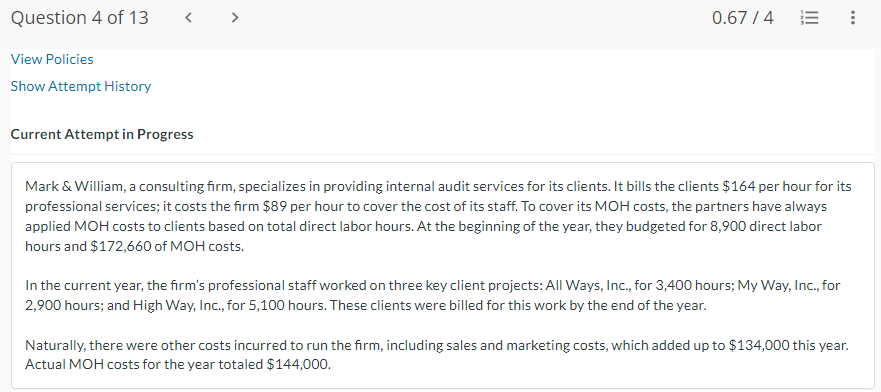 Solved Mark \& William, a consulting firm, specializes in | Chegg.com