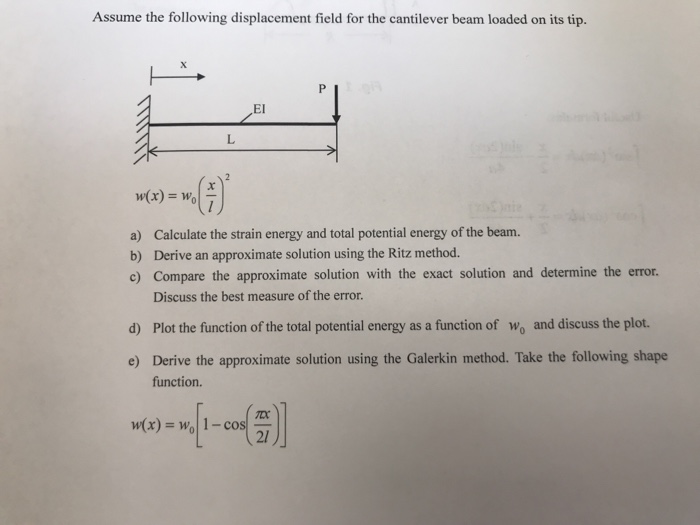 Solved Assume the following displacement field for the | Chegg.com