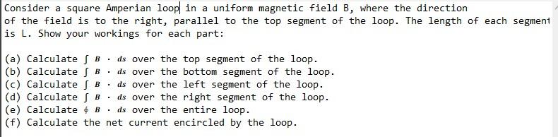 Solved Consider a square Amperian loop in a uniform magnetic | Chegg.com
