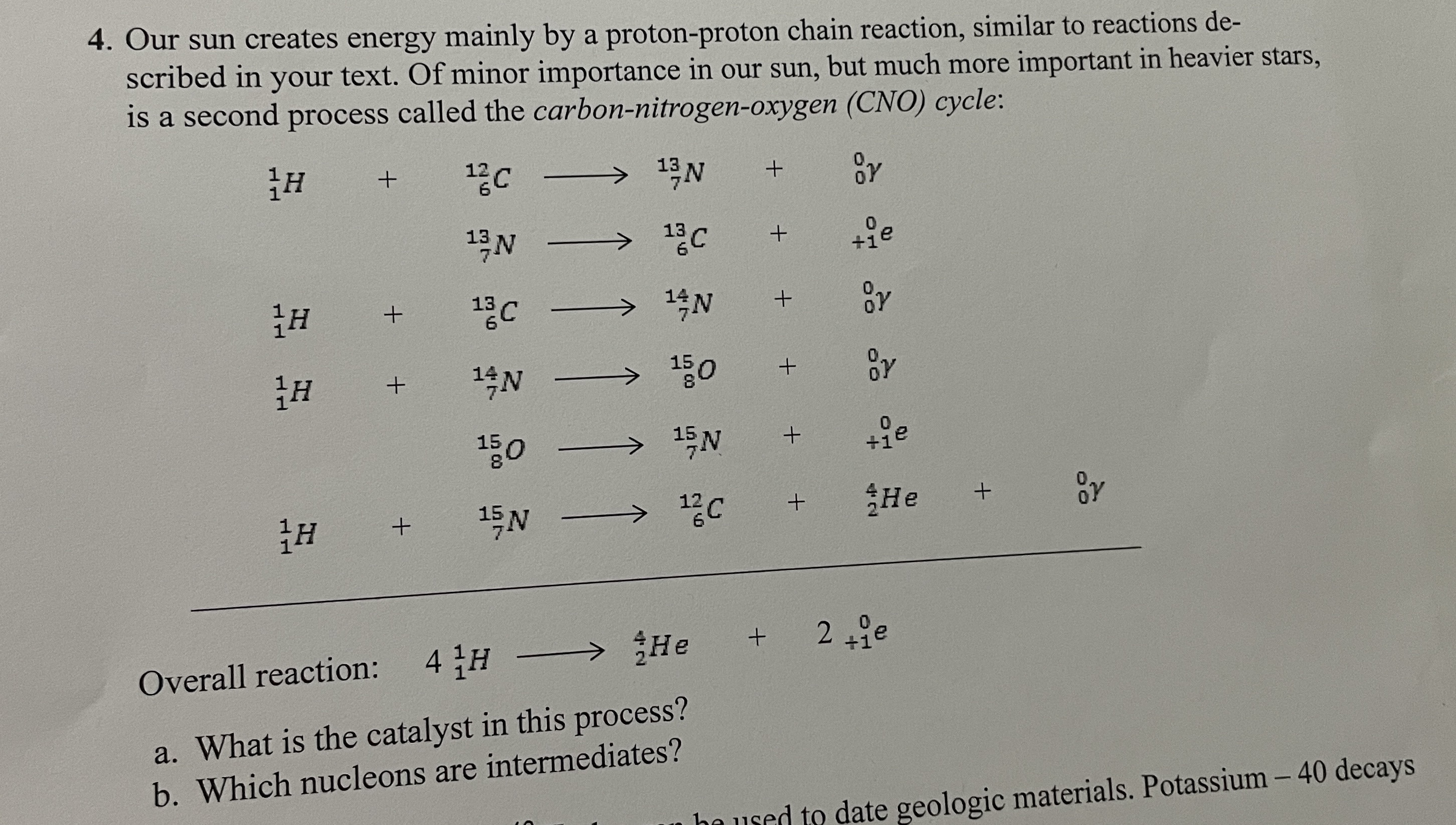 Solved Our sun creates energy mainly by a proton-proton | Chegg.com