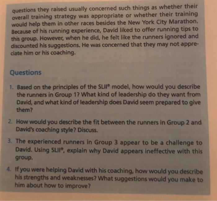 Solved CASE 5.1 Marathon Runner at Different Levels David | Chegg.com