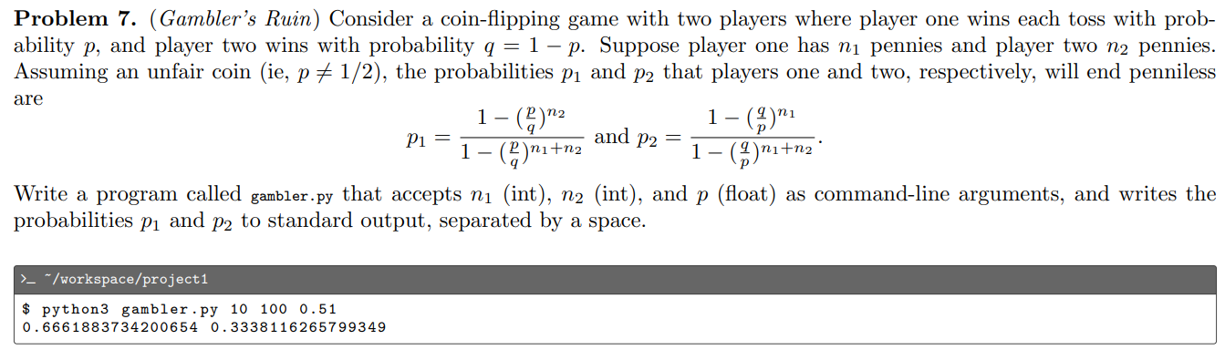 Solved are Problem 7. (Gambler's Ruin) Consider a | Chegg.com