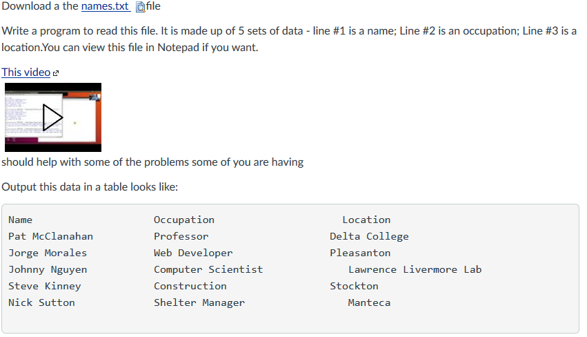 Solved Download a the names.txt file Write a program to read | Chegg.com