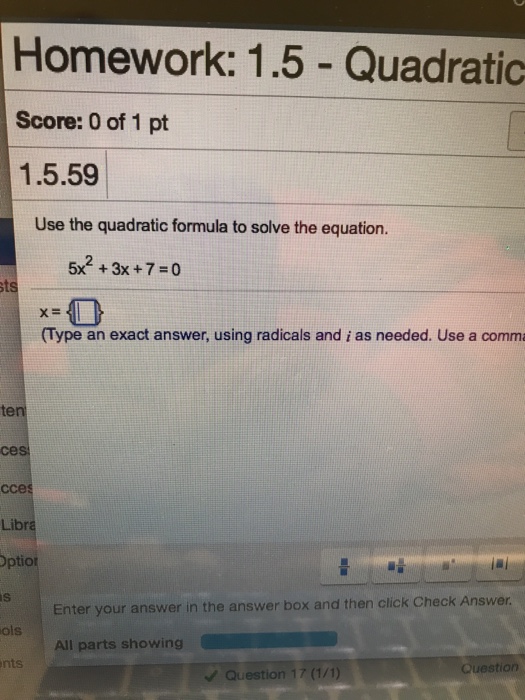 Solved Homework 1 5 Score 0 Of 1 Pt 1 5 59 Quadratic Use