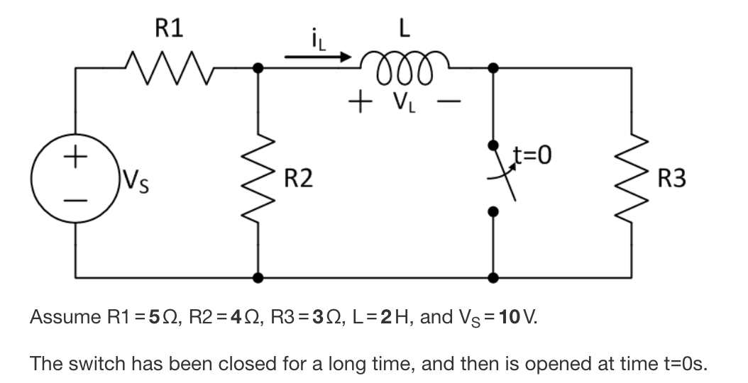 Solved What is VL (in V) immediately before the switch is | Chegg.com