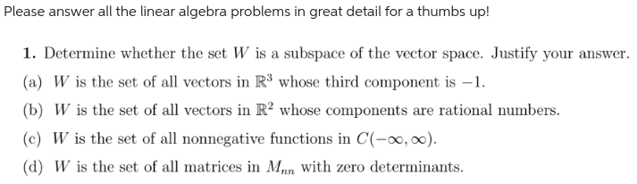 Solved Please answer all the linear algebra problems in | Chegg.com