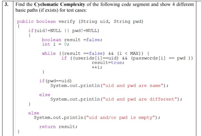 Solved 3. Find the Cyclomatic Complexity of the following | Chegg.com