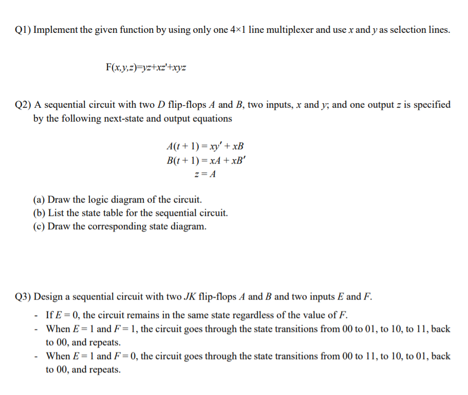 Q1 Implement The Given Function By Using Only One 5408