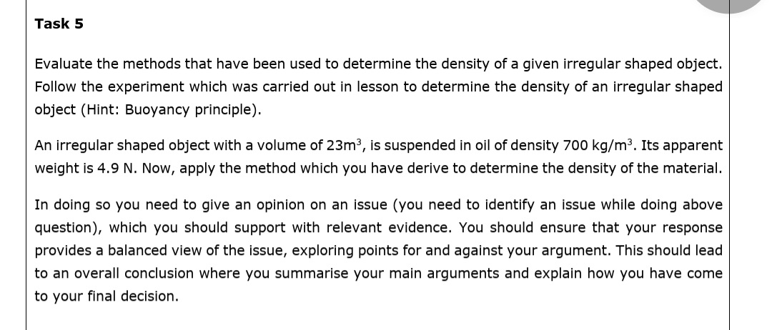 Solved Task 5 ﻿Evaluate the methods that have been used to | Chegg.com