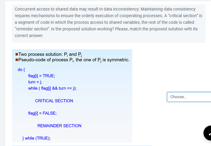 Solved Concurrent access to shared data may result in data | Chegg.com