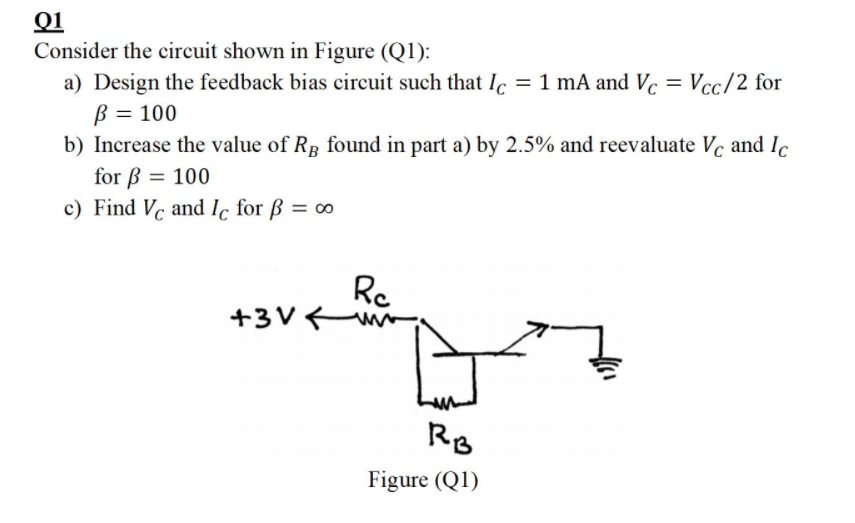 Solved Q1 Consider the circuit shown in Figure (Q1): a) | Chegg.com