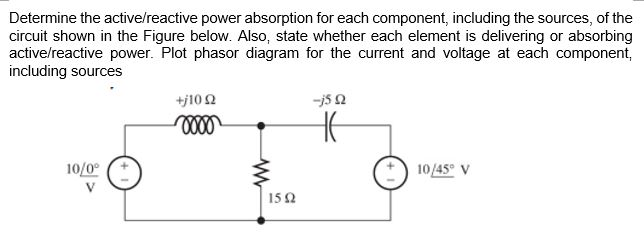 Solved Determine the active/reactive power absorption for | Chegg.com
