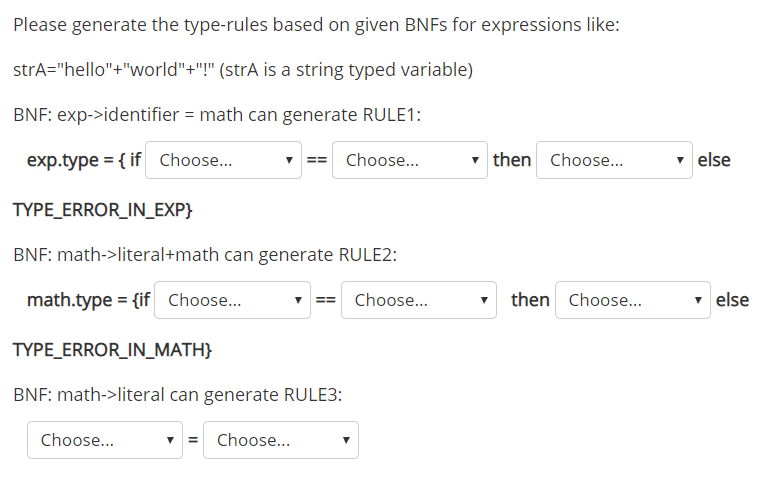 Please generate the type-rules based on given BNFs | Chegg.com
