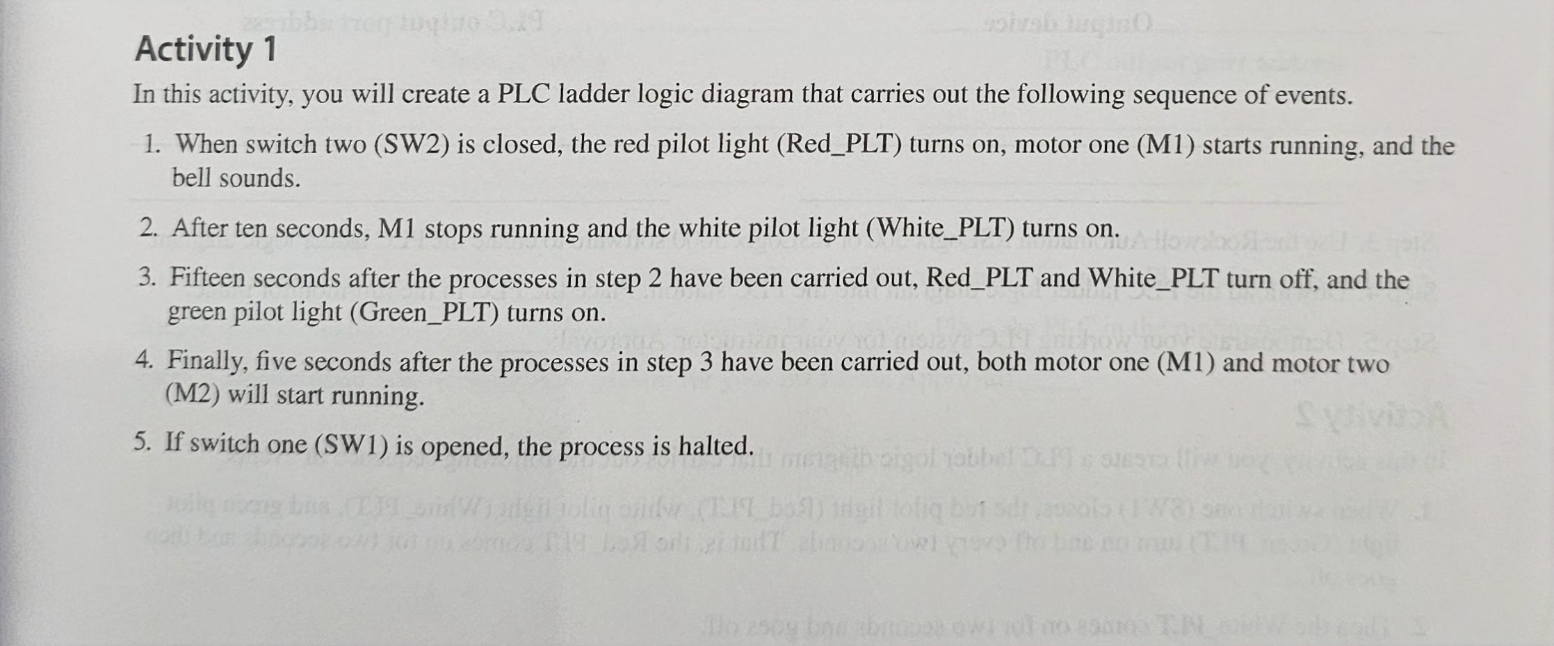 Solved Activity 1 In this activity, you will create a PLC | Chegg.com