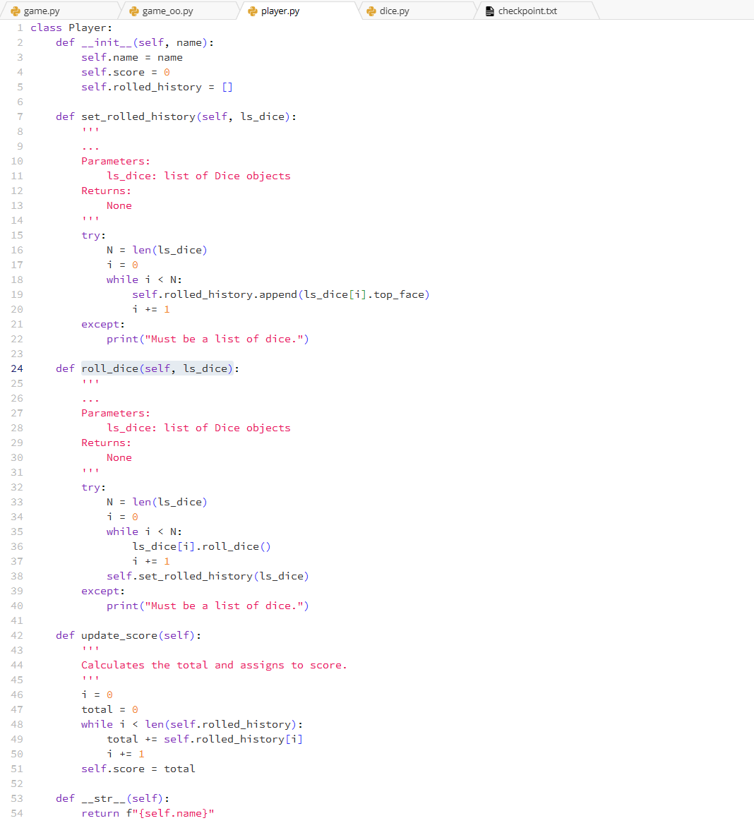 Solved You are given a basic dice game, game.py, that is | Chegg.com
