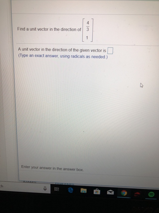 Solved Find a unit vector in the direction of 3 A unit | Chegg.com