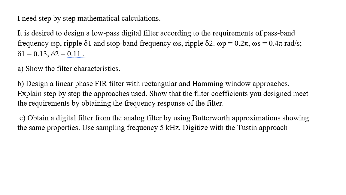 Solved I need step by step mathematical calculations. It is | Chegg.com