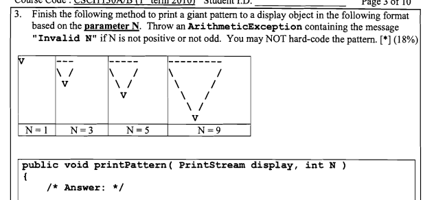 Solved 3. Finish the following method to print a giant | Chegg.com