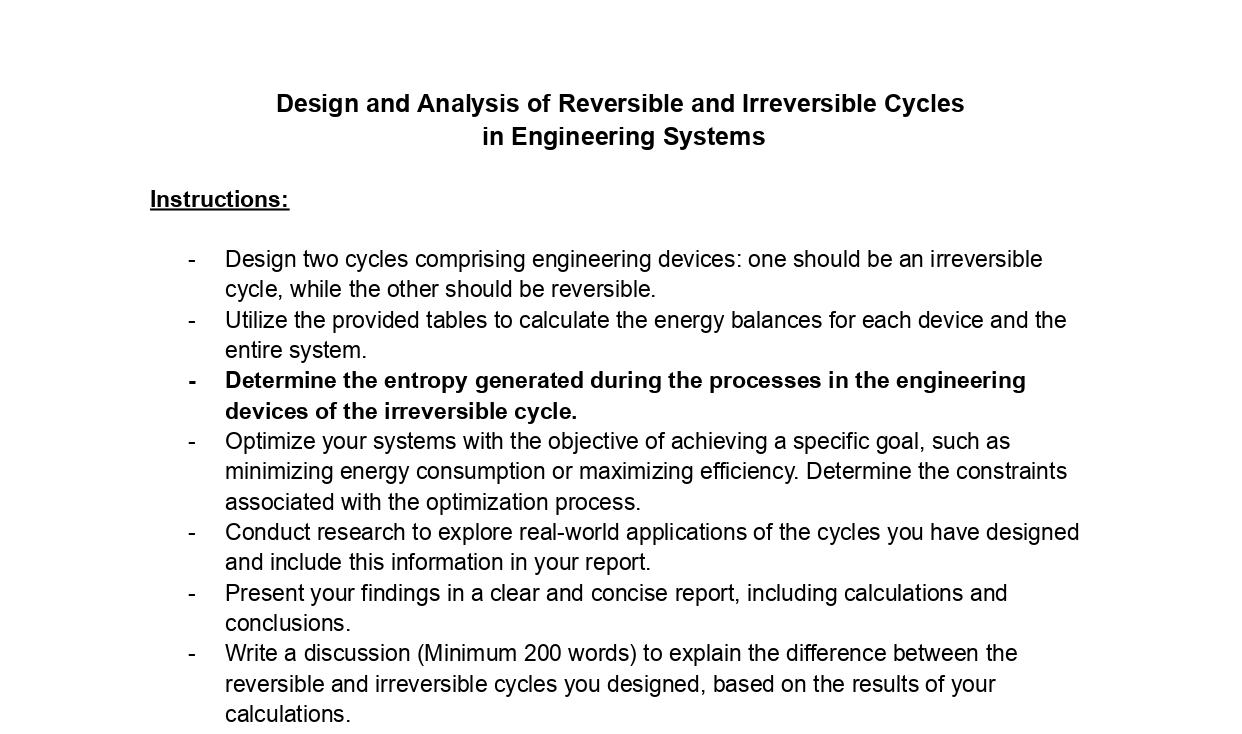 Solved Instructions: - Design two cycles comprising | Chegg.com