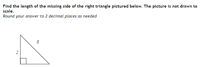 Solved Find the length of the missing side of the right | Chegg.com