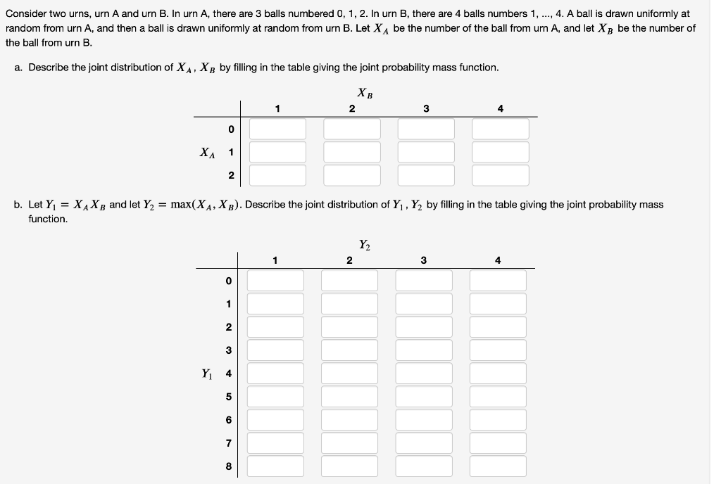 Consider two urns, urn A and urn B. In urn A, there | Chegg.com