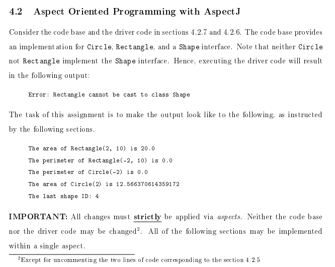 4.2 Aspect Oriented Programming with Aspect J | Chegg.com