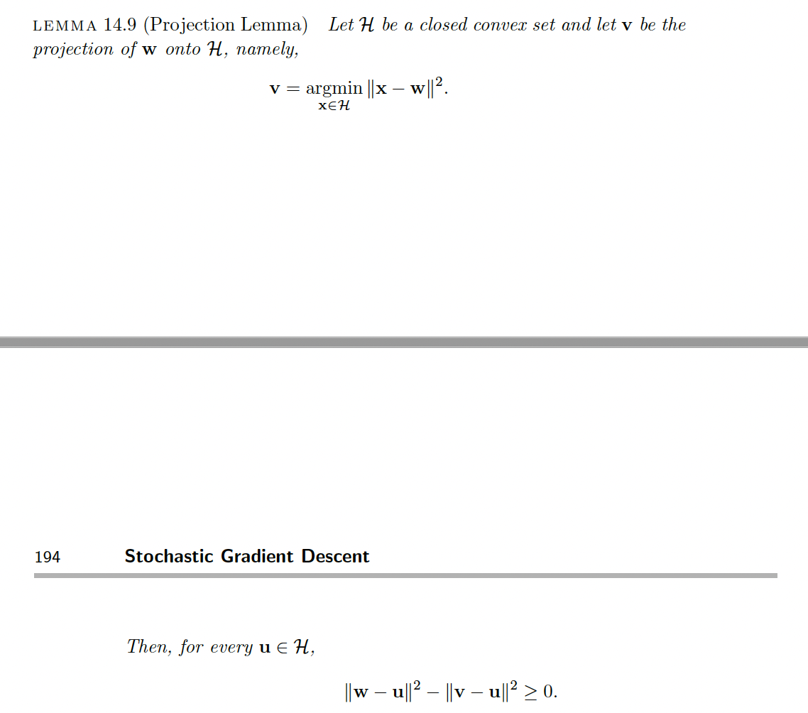 6. Check that Lemma 14.1 holds when a projection step | Chegg.com