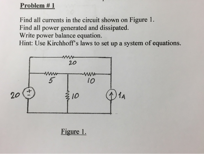 Solved Problem # 1 Find all currents in the circuit shown on | Chegg.com