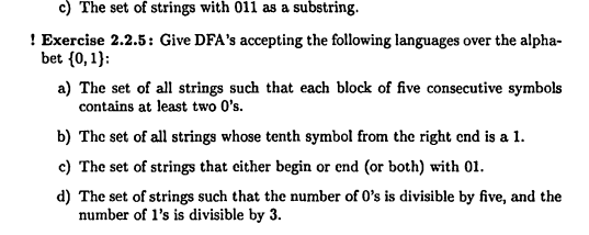 Solved Exercise 2 2 5 Give Dfa S Accepting The Following