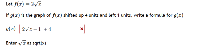 Solved Let f(x)=2x2If g(x) ﻿is the graph of f(x) ﻿shifted up | Chegg.com
