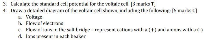 Solved The following cell is set up in the lab: Voltaic Cell | Chegg.com