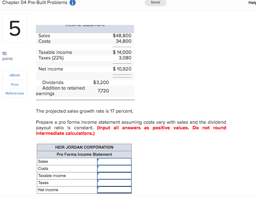 Solved Chapter 04 Pre-Built Problems i Saved Help ԱՆՄՈԵ | Chegg.com