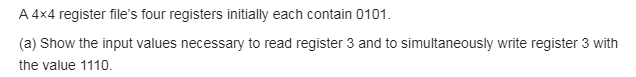 Solved A 4x4 register file's four registers initially each | Chegg.com