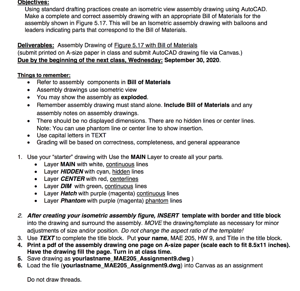 Solved Objectives: Using standard drafting practices create | Chegg.com