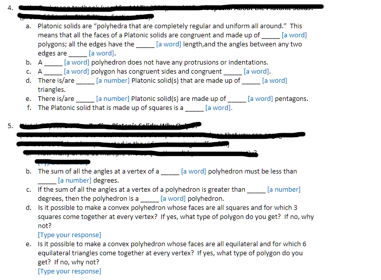 Solved a. Platonic solids are "polyhedra that are completely | Chegg.com