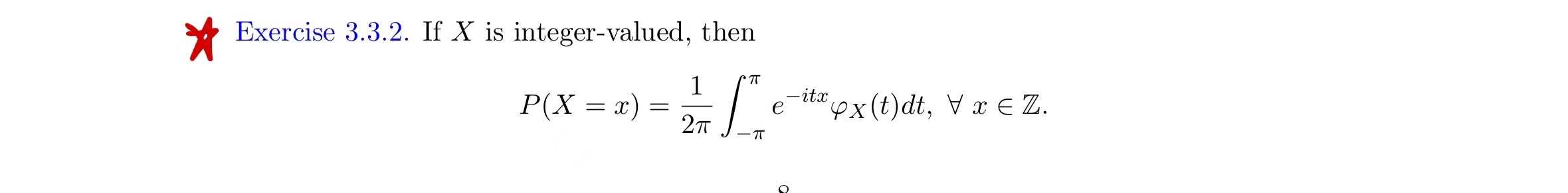 Solved Exercise 3.3.2. If X is integer-valued, then | Chegg.com