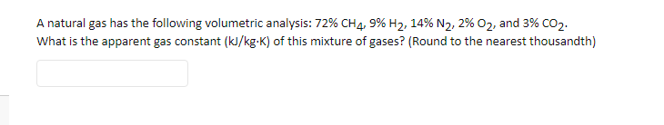 Solved A natural gas has the following volumetric analysis: | Chegg.com