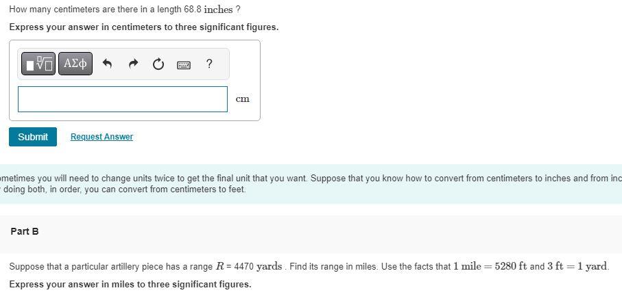 Solved How many centimeters are there in a length 68.8 | Chegg.com