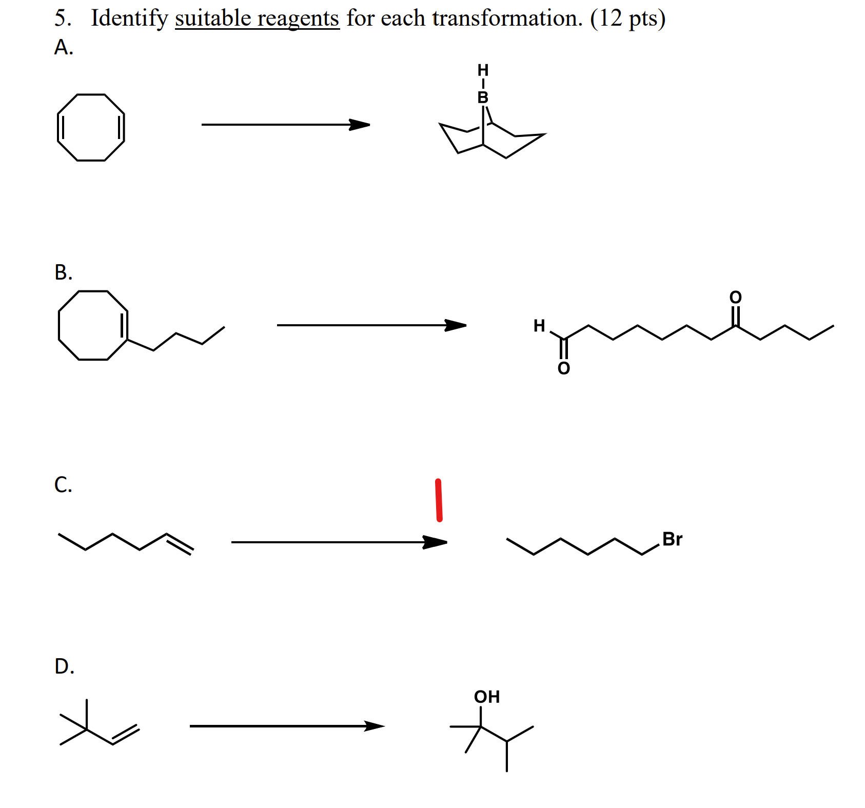 Solved Identify suitable reagents for each transformation. | Chegg.com